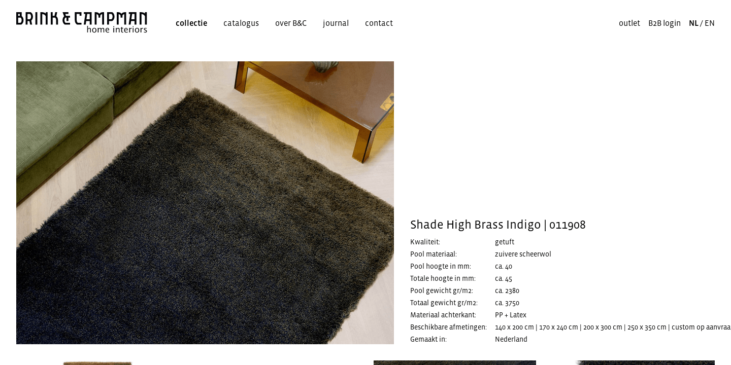 Shade High Brass Indigo | Brink & Campman